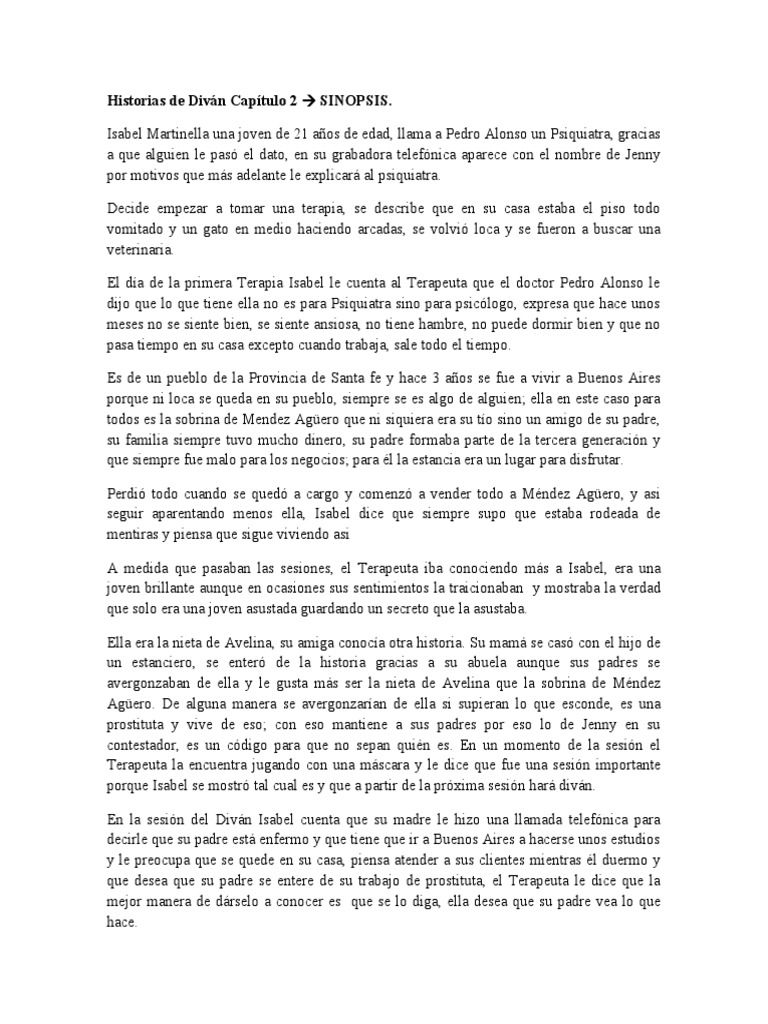 Historias de Diván Capítulo 2 | PDF