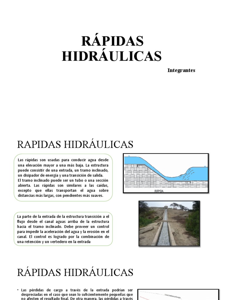 Rápidas Hidráulicas | PDF | Agua | Ingeniería mecánica