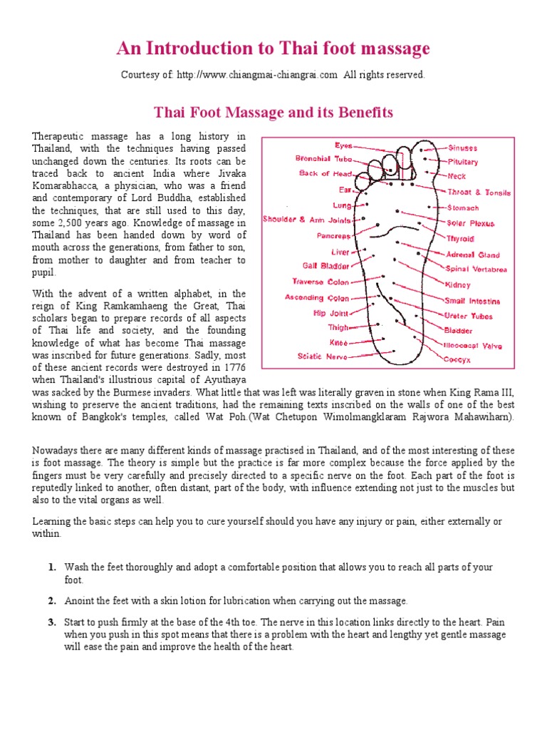Introduction To Thai Foot Massage Massage Human Anatomy