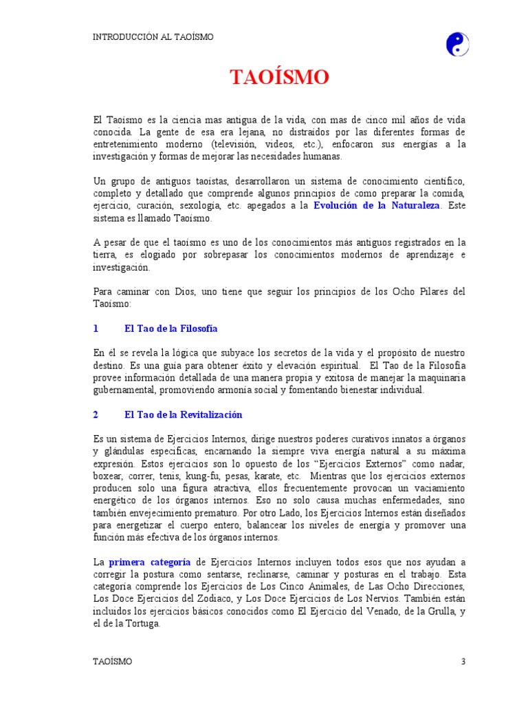 Introducción a los principios fundamentales del Taoísmo | PDF | Tao | Vida