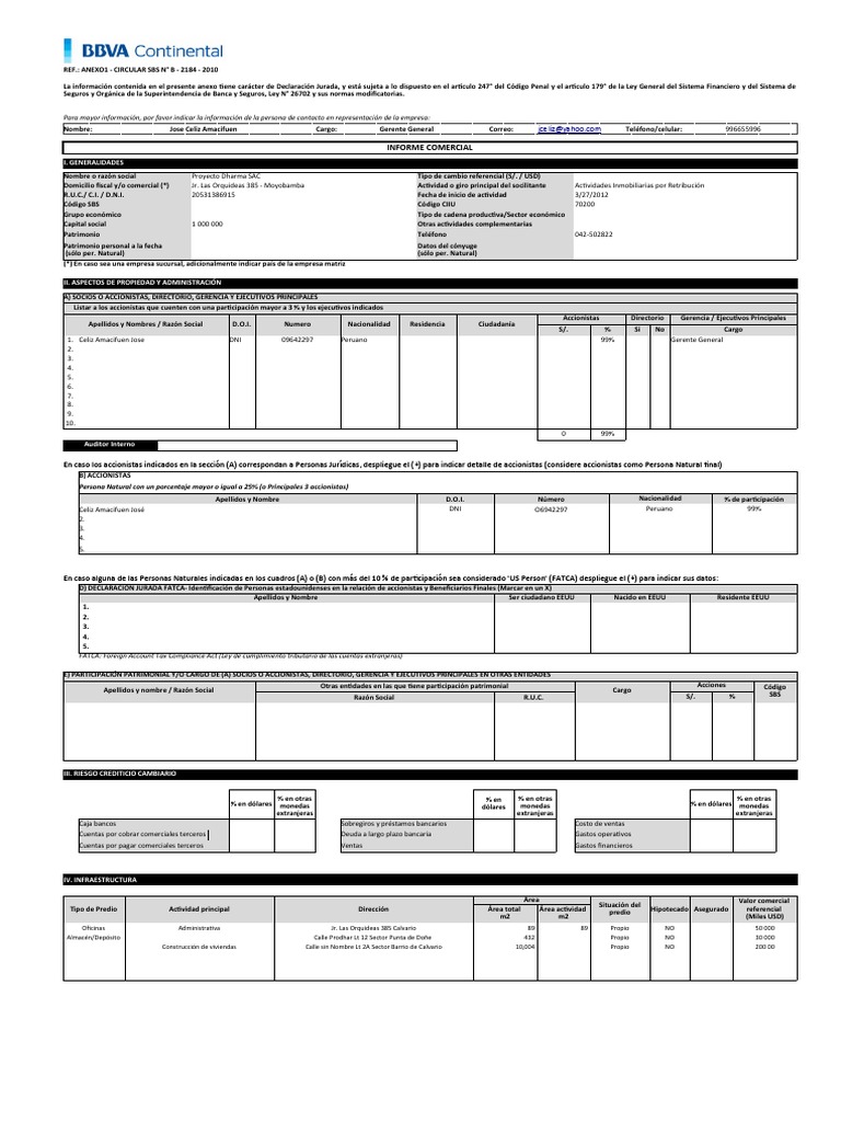 Informe Comercial Modelo Agosto 2018 | PDF | Economias