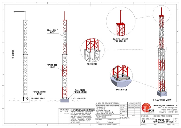Frangible Mast Design Blueprint | PDF | Civil Engineering