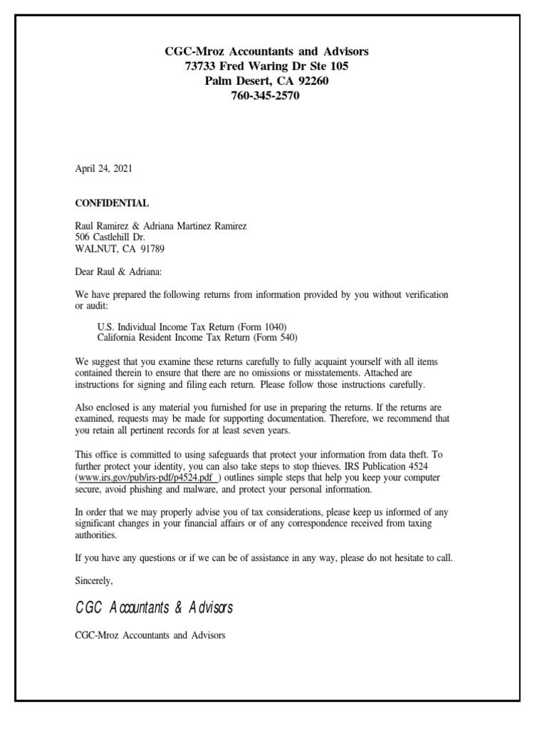 2020 Tax Returns for Ramirez Family | PDF | Alternative Minimum Tax ...