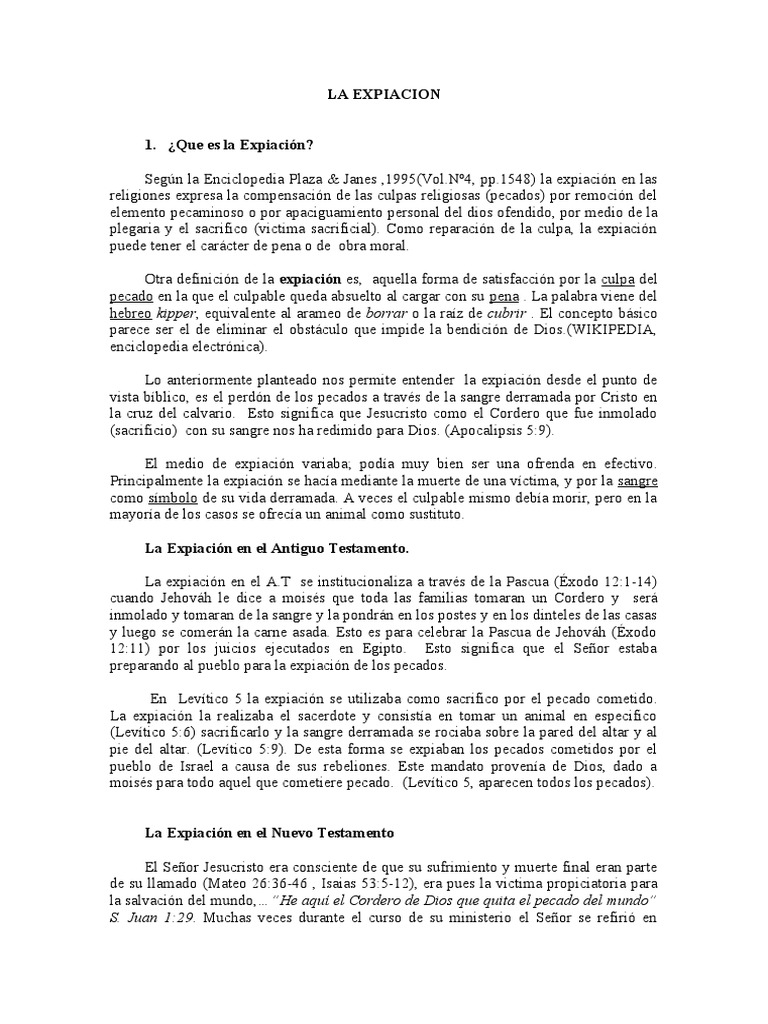 La Expiacion | PDF | Pecado | Libro de levítico