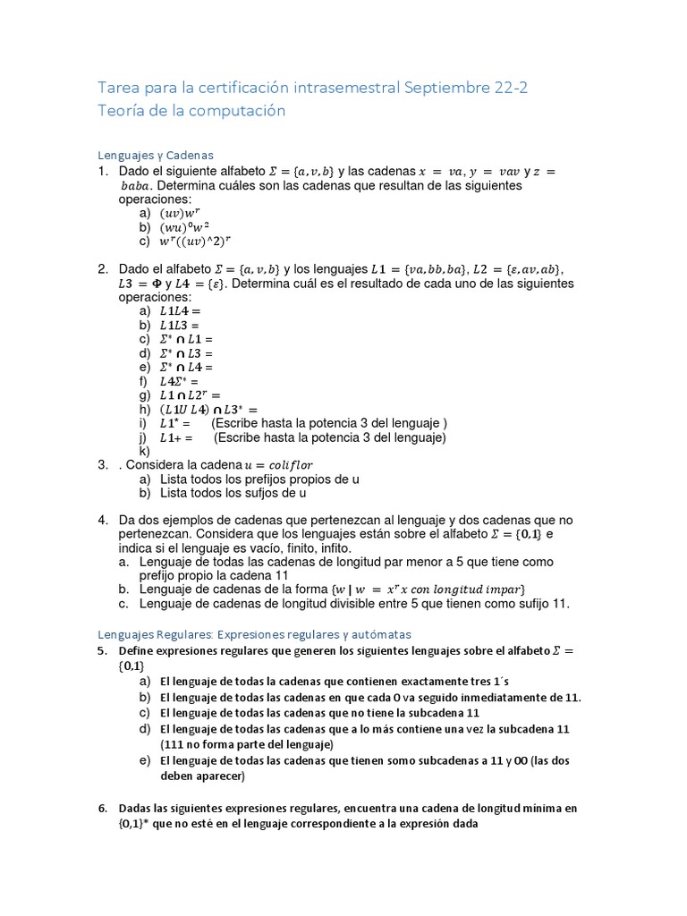 ejerciciosCertificaciónIntraTC Sep22 | PDF | Lenguaje de programación | Expresión regular
