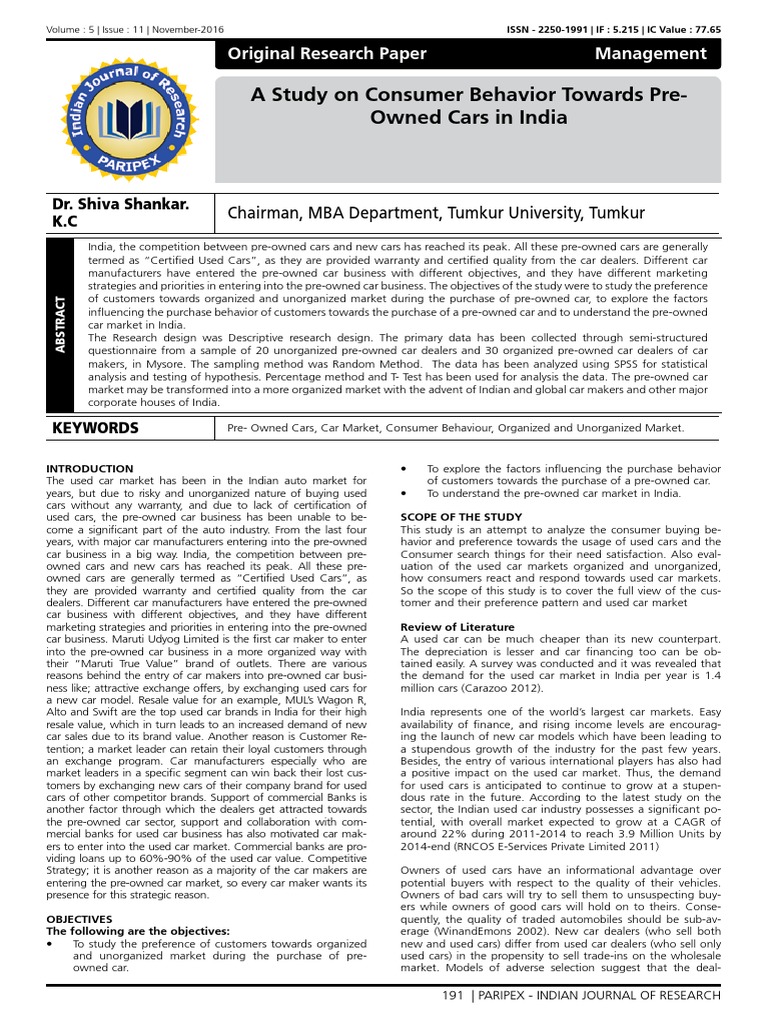 Literature Review Used Cars | PDF | Used Car | Statistics