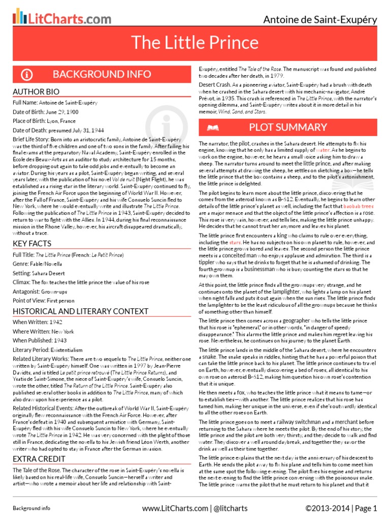 The Little Prince LitChart | PDF | The Little Prince