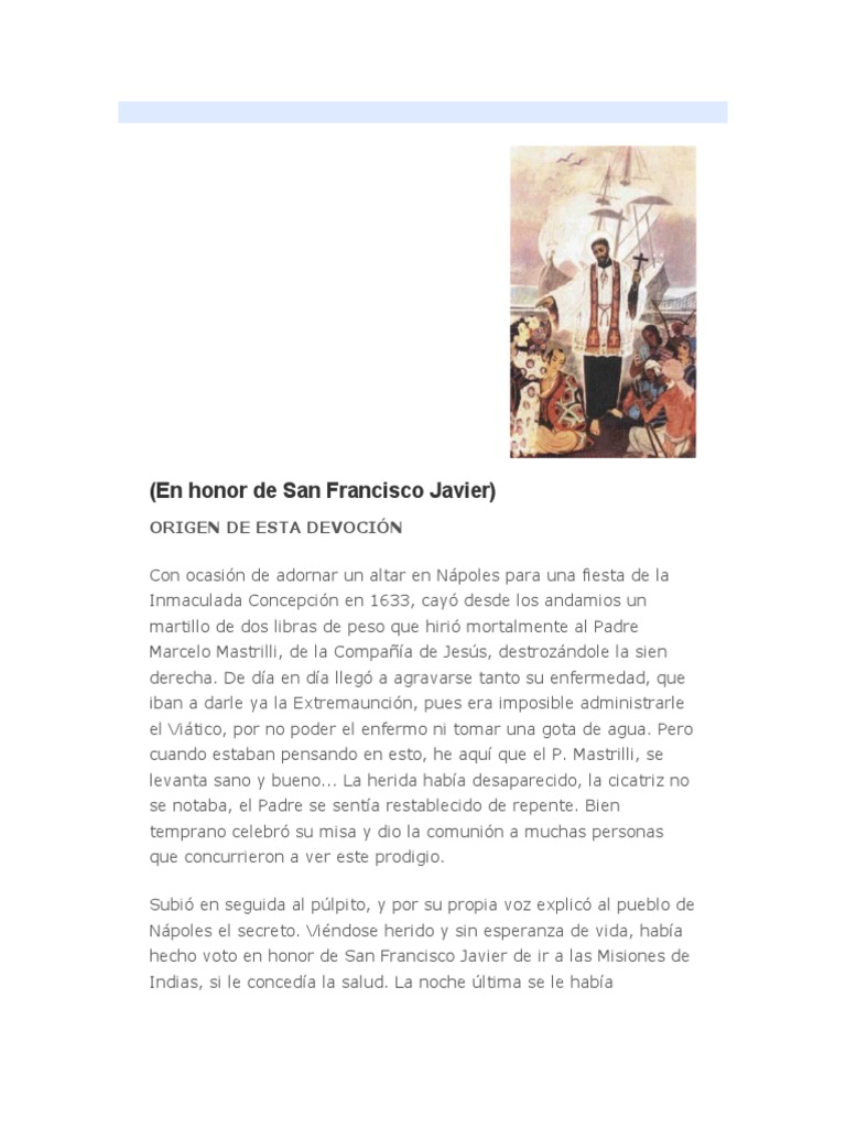 Novena de la Gracia y San Francisco Javier | PDF | Creencia religiosa y doctrina