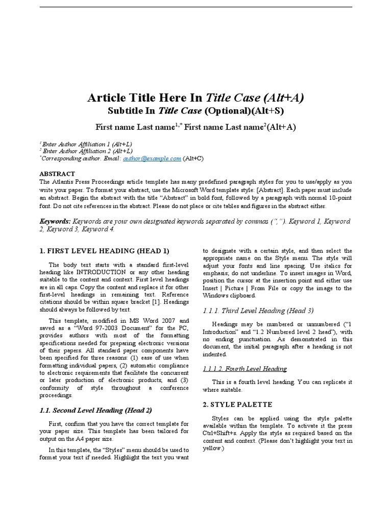 Atlantis-Proceedings Template V1-5.dot | PDF | Microsoft Word | Formal ...