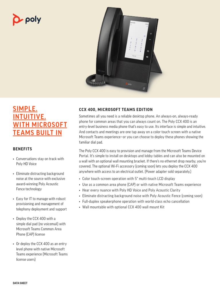 CCX400 MS Teams Datasheet PDF | PDF | Session Initiation Protocol ...