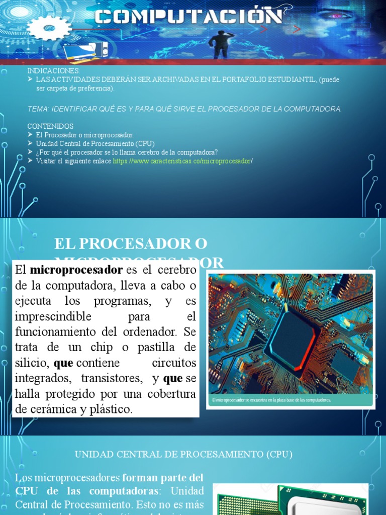 CLASE 1 Identifica Qué Es y para Qué Sirve El Procesador de La ...