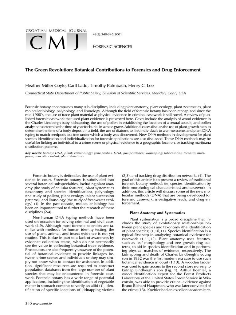 Coyle 2001 Botanical Forensics | PDF | Botany | Cannabis