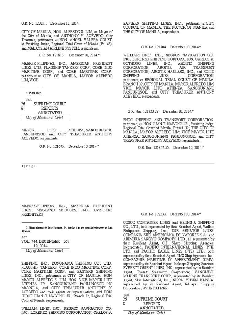 City of Manila v. Colet | PDF | Injunction | Certiorari