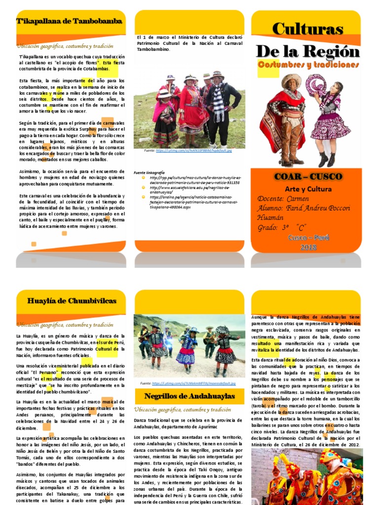 Triptico Danzas | PDF | Bailes | Carnaval