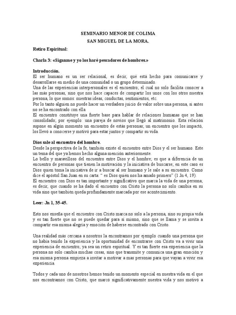 Charla 3 - Síganme y Yo Los Haré Pescadores de Hombres. | PDF | Cristo ...