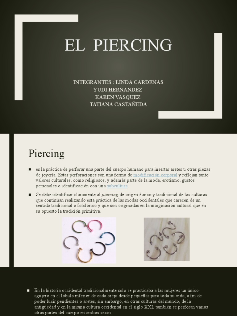 El Piercing | PDF | Apariencia humana | Cuerpo humano