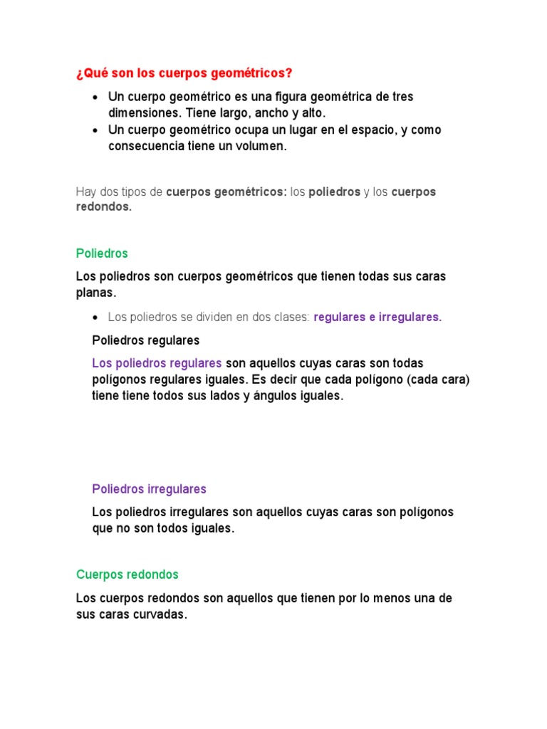 Qué Son Los Cuerpos Geométricos | PDF