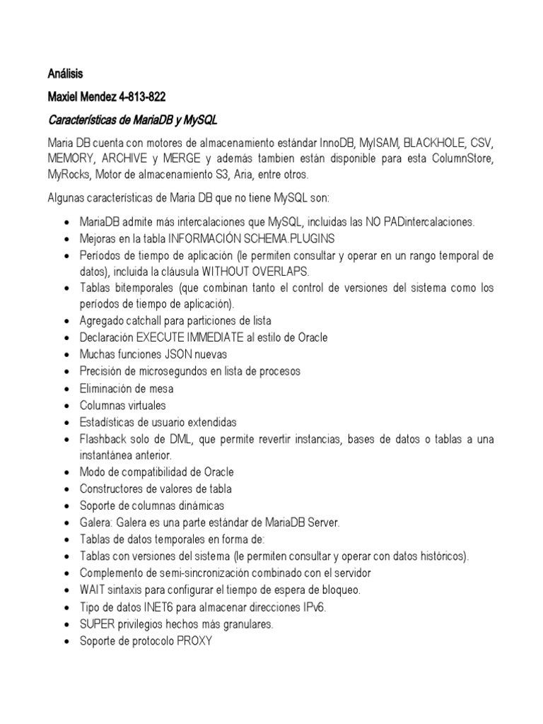 MariaDB y MySQL | Descargar gratis PDF | Mi sql | Arquitectura de ...