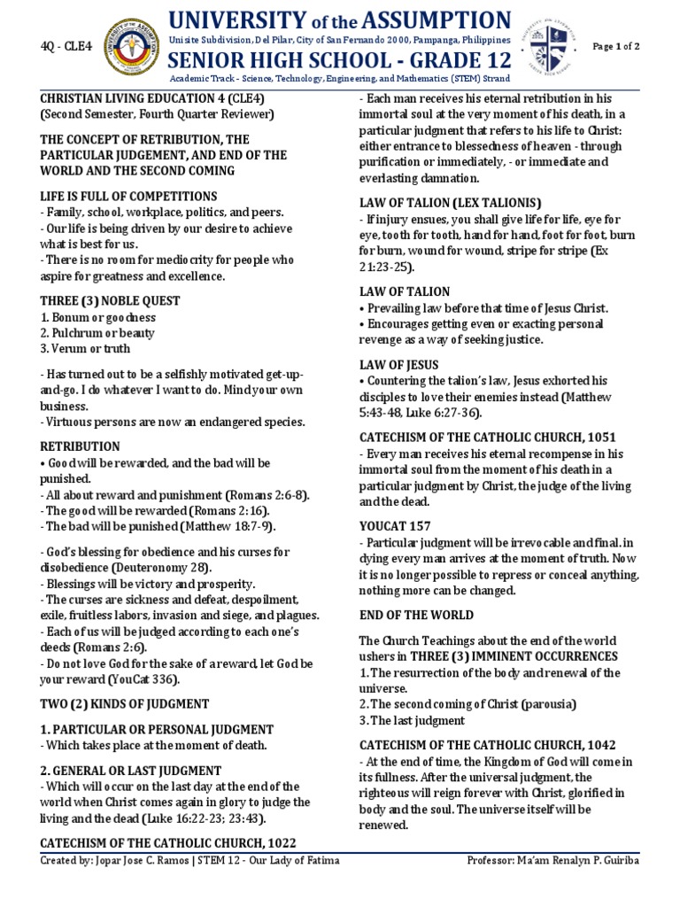 Christian Living Education 4: Retribution, Judgment, and the End Times ...