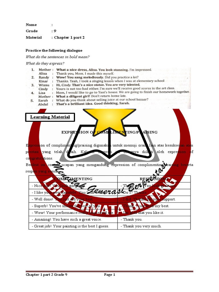 Modul Chapter 1.2 Grade 9 | PDF