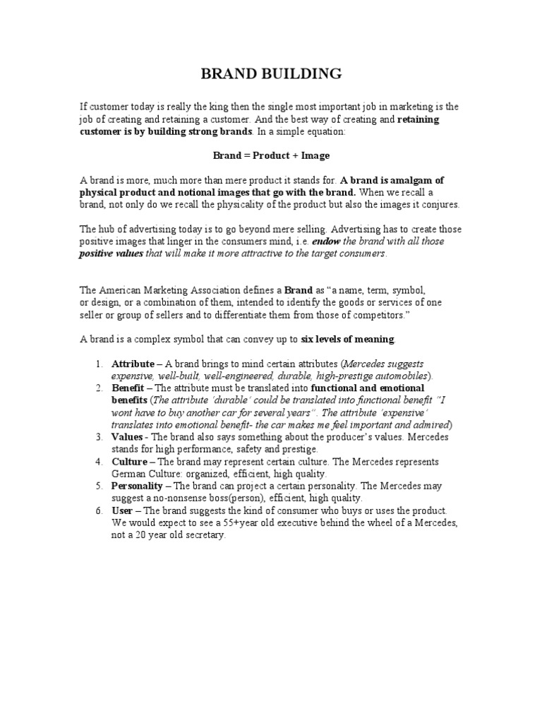 Brand Building | PDF | Brand | Marketing