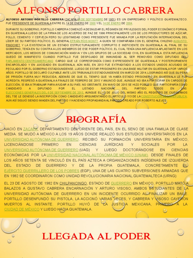 Alfonso Portillo Cabrera | PDF | Guatemala | Gobierno