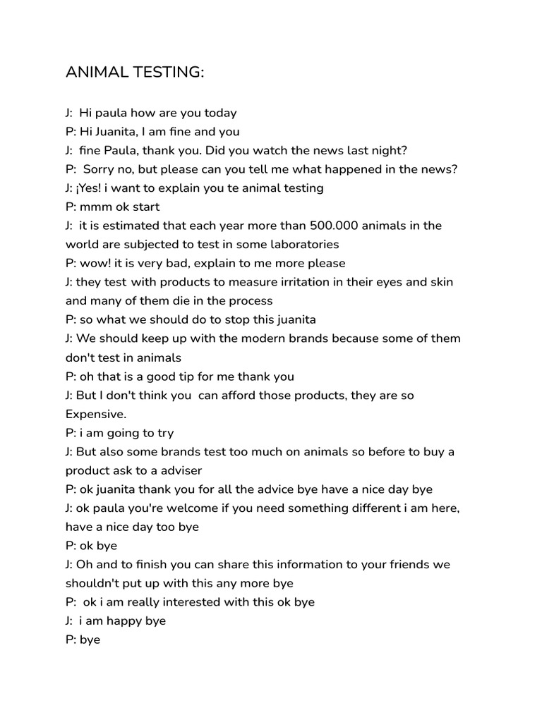 Animal Testing | PDF