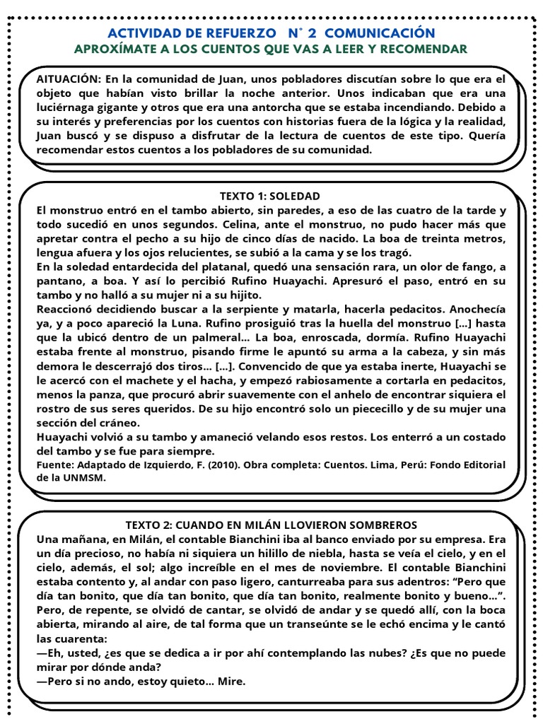 Refuerzo COMU Activad 2 | PDF