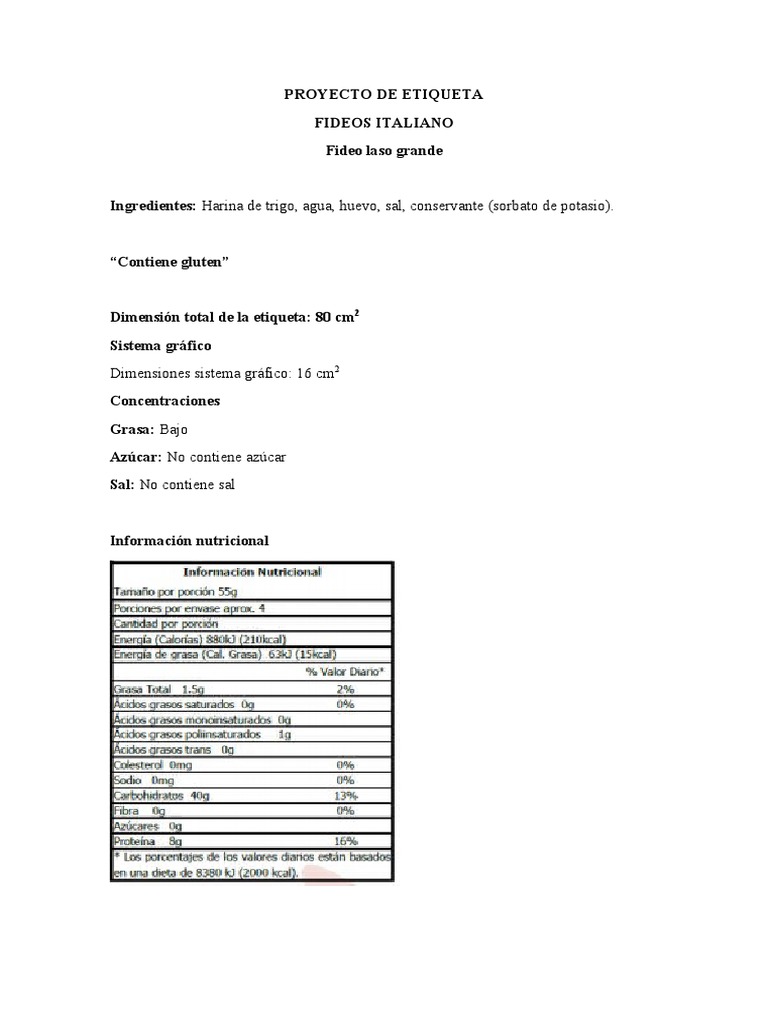 Proyecto de Etiqueta | PDF