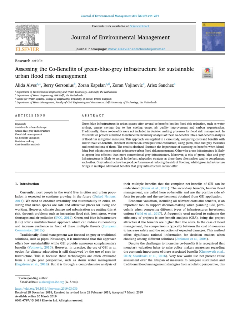 Assessing The Co-Benefits of Green-Blue-Grey Infrastructure For ...