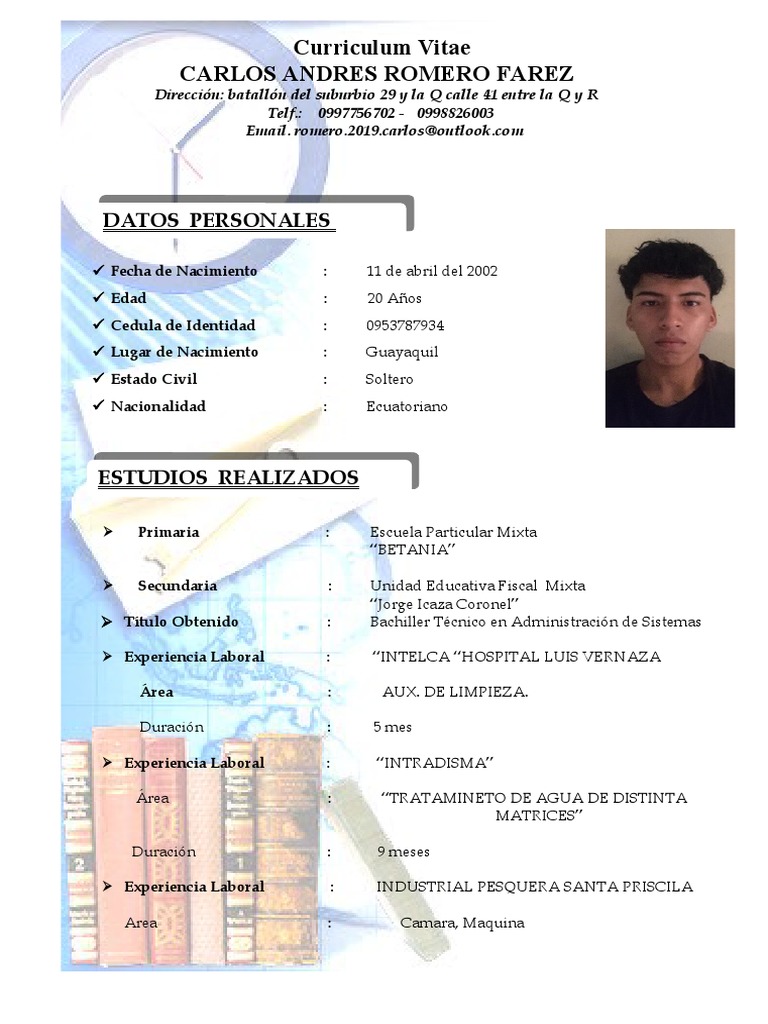 Hoja de Vida Carlos Romero | PDF