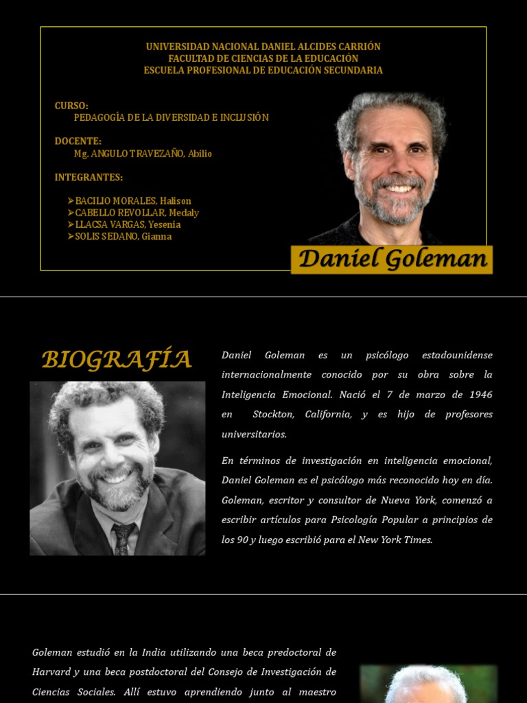 Biografía y legado de Daniel Goleman | PDF | Las emociones ...