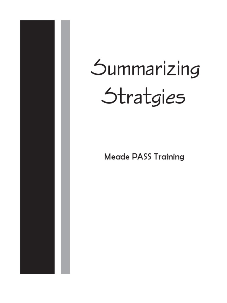 Summarizing Strategies | PDF
