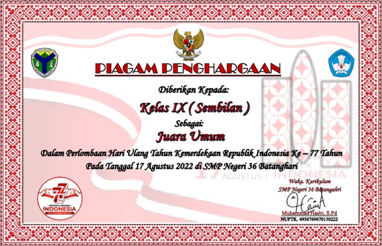 Piagam Juara Umum | PDF