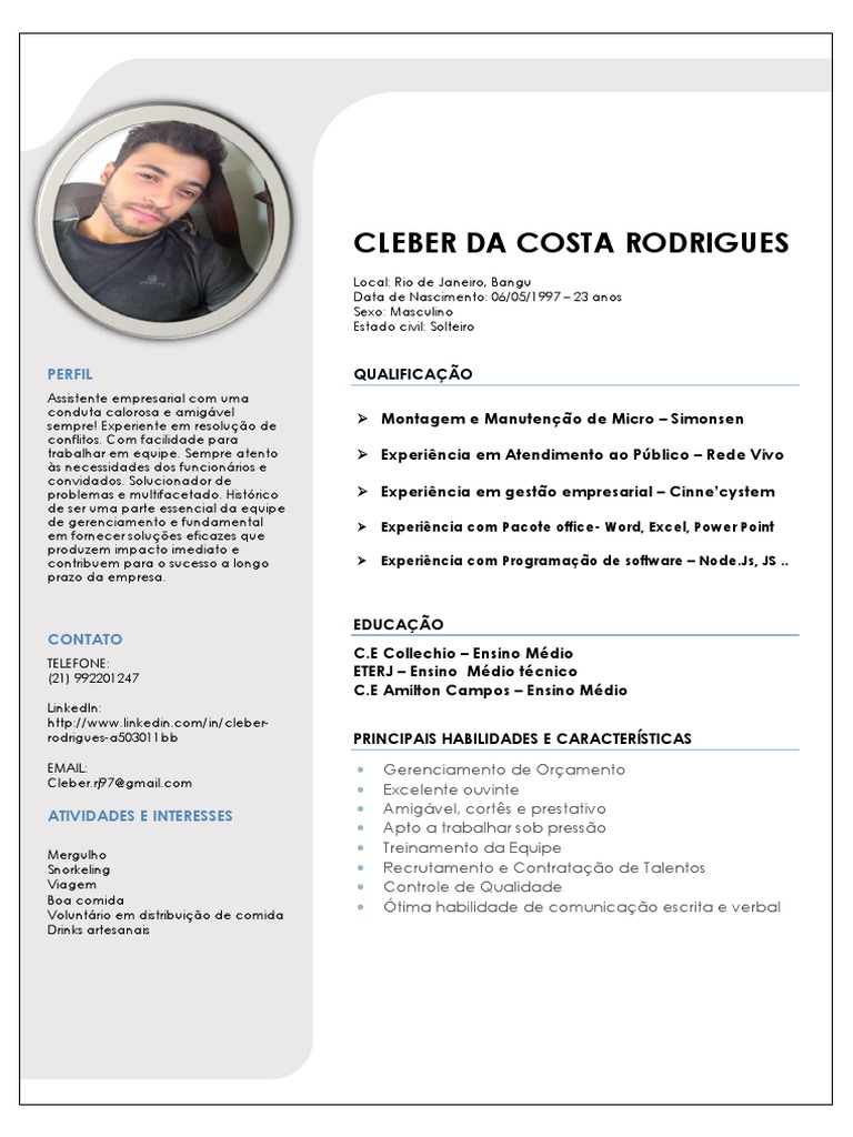 Curriculo - Cleber - B | PDF