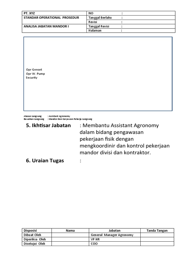 SOP Analisa Jabatan Mandor I | PDF