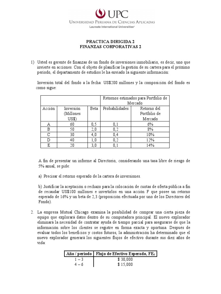 Practica Dirigida 2TOTAL | PDF | Compartir (Finanzas) | Economias