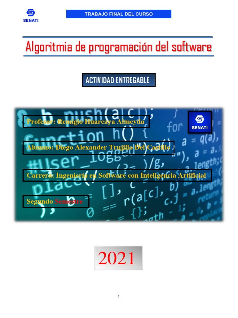 Actividad Entregable 1 - Algoritmia de Programación Del Software | PDF | Python (lenguaje de ...