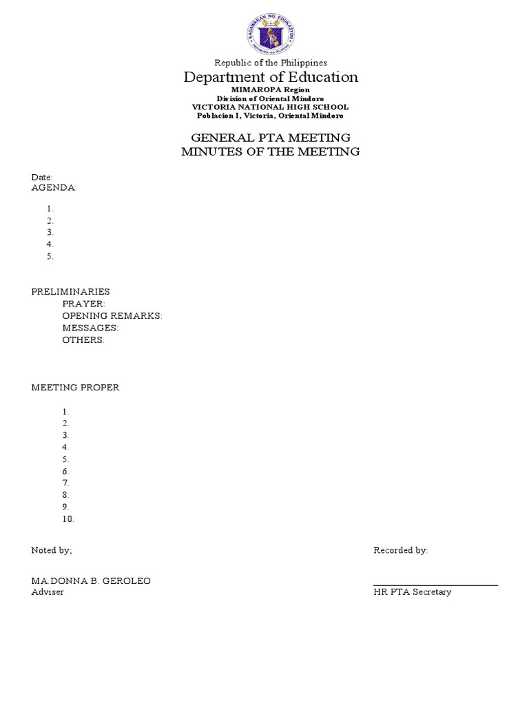 Minutes of The Meeting Final | PDF