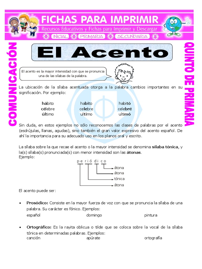 Clasificación y uso del acento en español | PDF | Voz humana | Idiomas