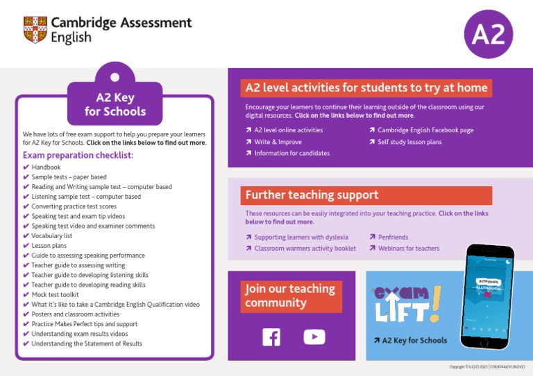 A2 Key For Schools Exam Preparation Resources | PDF | Cognition | Learning