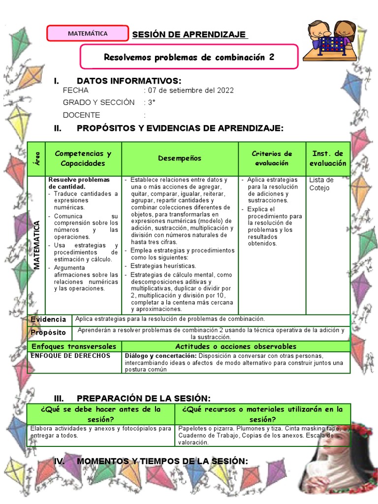 SESION - MAT - Resolvemos Problemas de Combinación 2 | PDF ... SESION - MAT - Resolvemos Problemas de Combinación 2 | PDF ...
