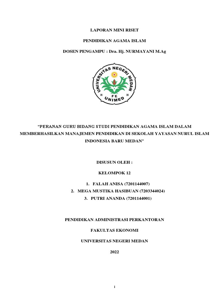 Mini Riset Pendidikan Agama Islam Kelompok 8 | PDF