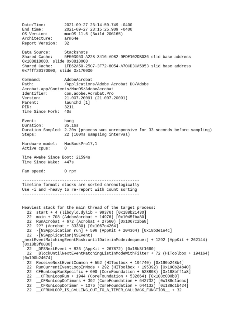 Acrobat Crash Apple Logs | Download Free PDF | Computing | Computer Architecture
