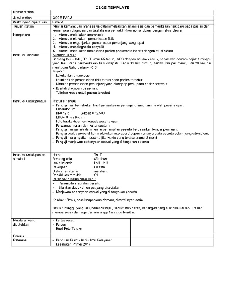 Osce Pneumonia | PDF