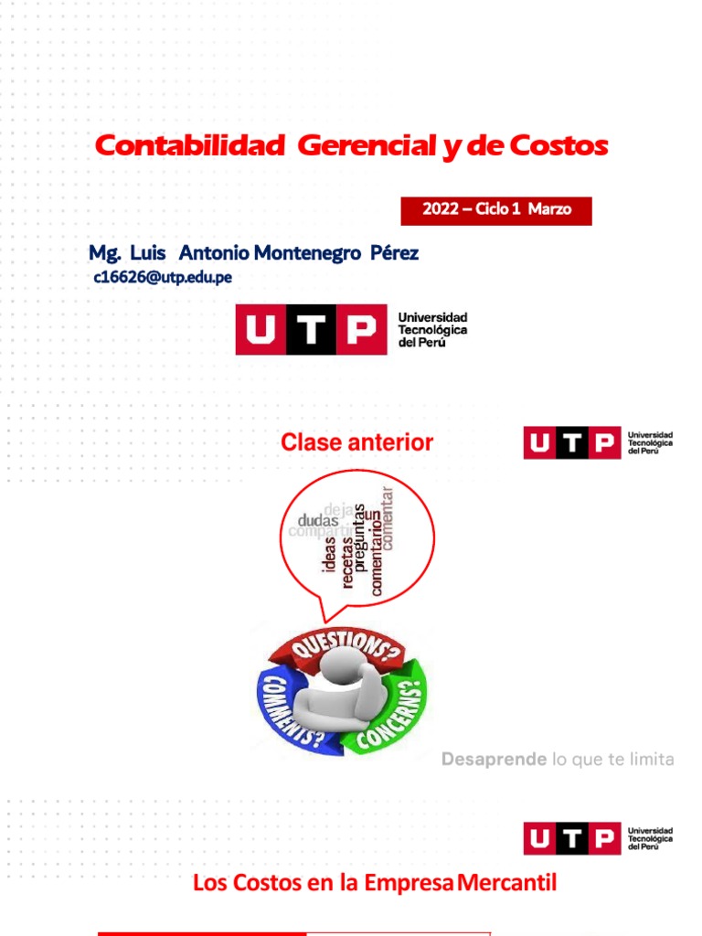 S01.s2 - Clasificación de Los Costos | PDF | Costo | Contabilidad