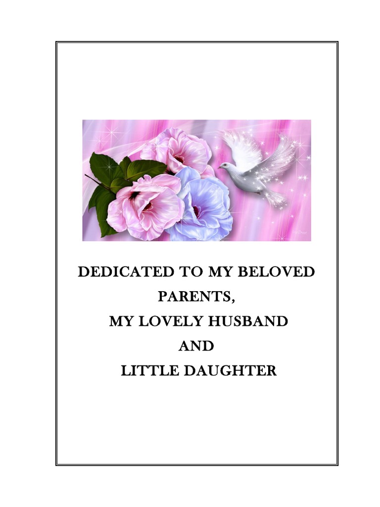 Dedicated To My Beloved Parents My Lovely Pdf