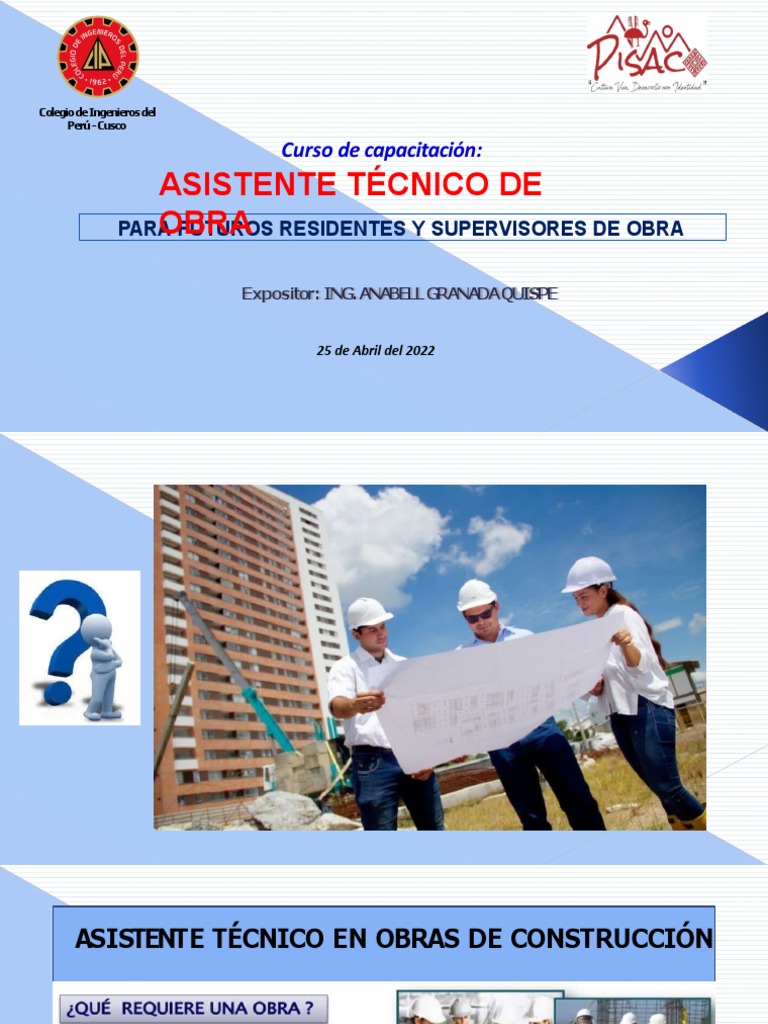 PRESENTACION Asistente Tecnico de Obra PDF | PDF | Planificación | Ingeniero civil