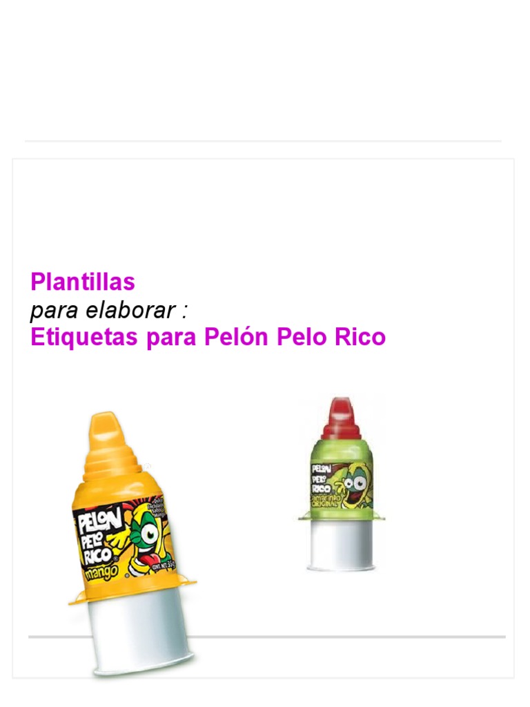 1 PLANTILLA Etiqueta Pelón Pelo Rico | PDF