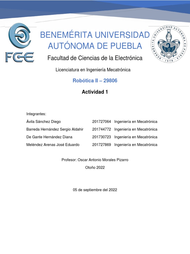 Actividad 1.1 | PDF | Robótica | Robot